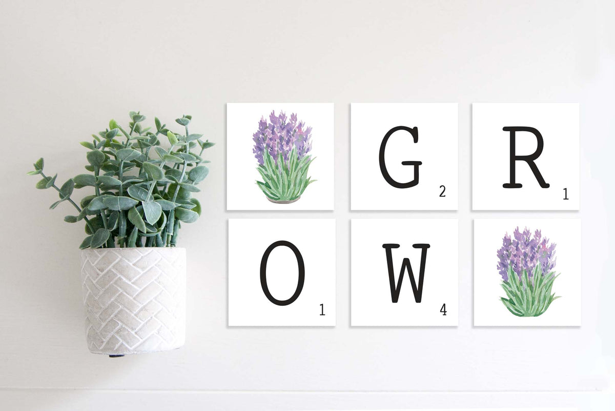 Magnetic Banner Insert: Grow Letter Tiles (Spring) | Magnetic Banner I ...